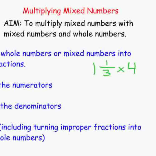 Multiplying Mixed Numbers With Whole Numbers