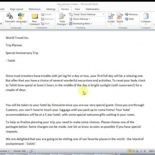 Title And Subtitle MS Word