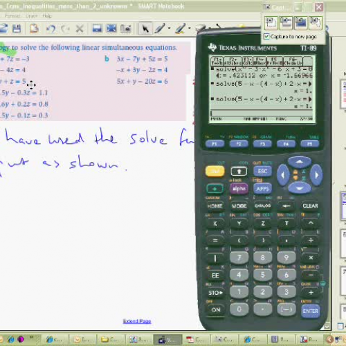 Using a TI89 to solve simultaneous equations