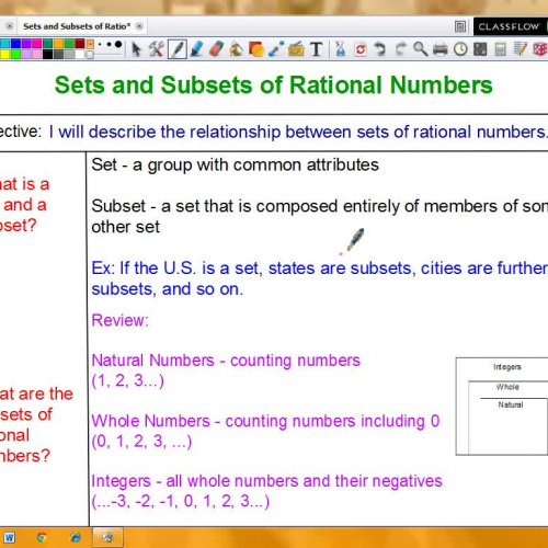 Sets and Subsets of Rational Numbers