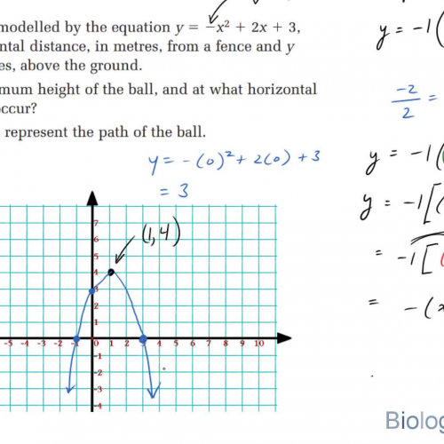 How to find the maximum and minimum of a quadratic relation