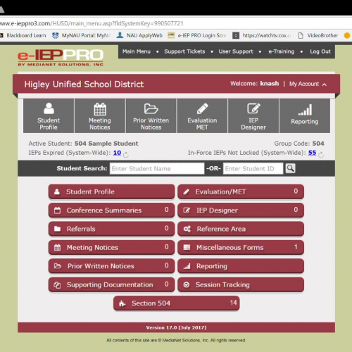 Adding students to My Student Lists in IEP-Pro and setting notifications