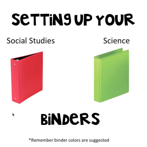 Binder Set Up